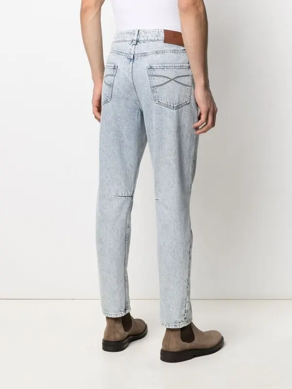 Brunello Cucinelli Stonewashed Straight-leg Jeans - Blue