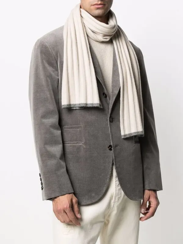 Brunello Cucinelli Ribbed Knit Scarf - Neutrals