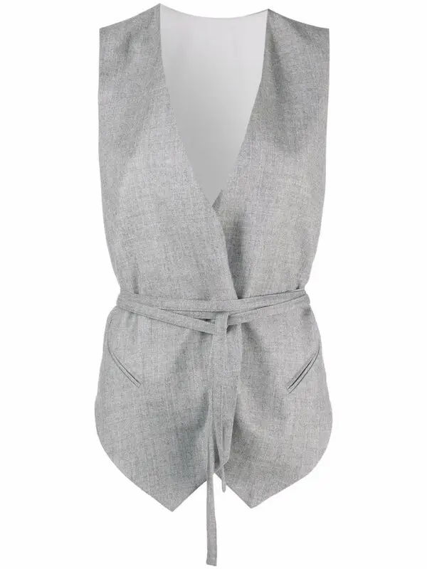 Brunello Cucinelli Belted Waistcoat - Grey