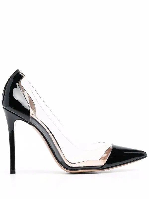 GIANVITO ROSSI Plexi 105mm Patent Leather Pumps - Black