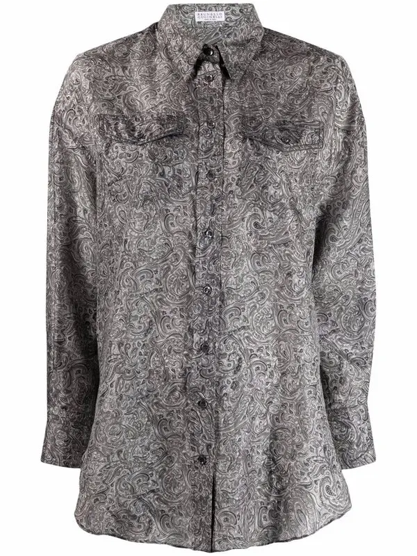 Brunello Cucinelli Paisley-print Long-sleeve Shirt