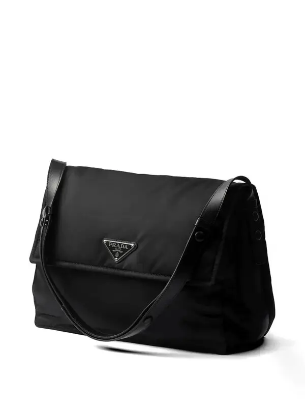 Prada Traveller Large Padded Re-nylon Shoulder Bag - Black