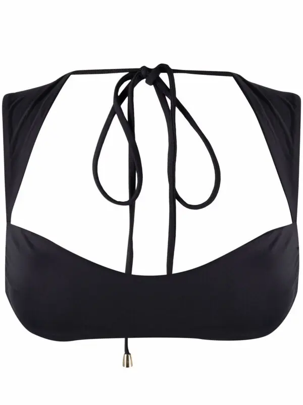 LA REVECHE Maria Open-back Bikini Top - Black