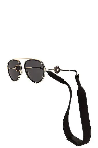 Versace Icon Pilot Clip-On Sunglasses - Black | Editorialist