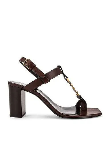 Saint Laurent Cassandra Sandals In Brown