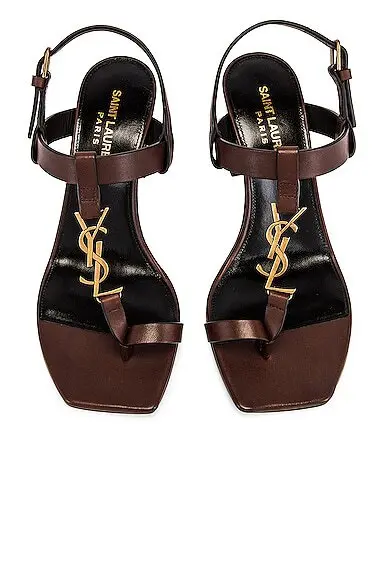 Saint Laurent Cassandra Sandals In Brown
