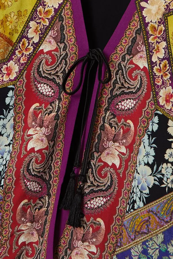 Etro Printed Satin Kimono Jacket