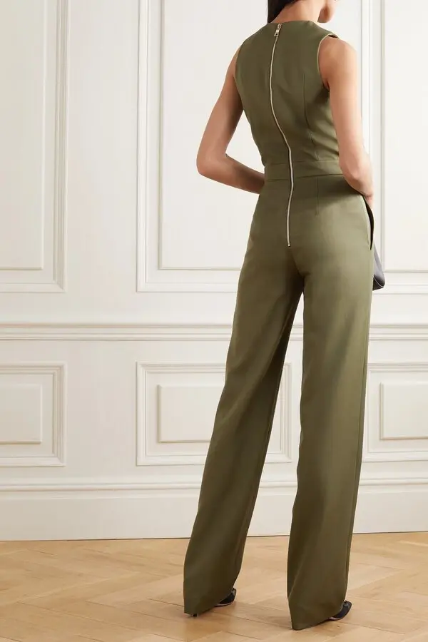 Balmain Buttoned-embellished Wool Jumpsuit