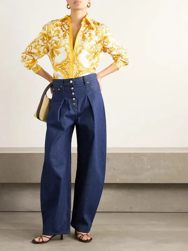 Dolce & Gabbana Maiolica Printed Silk-twill Shirt