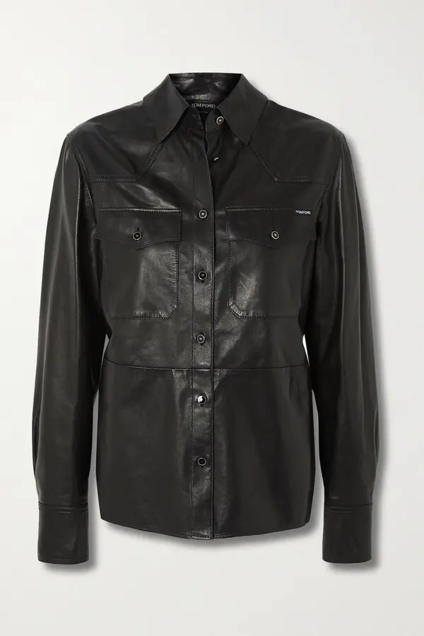 TOM FORD Leather Shirt - Black