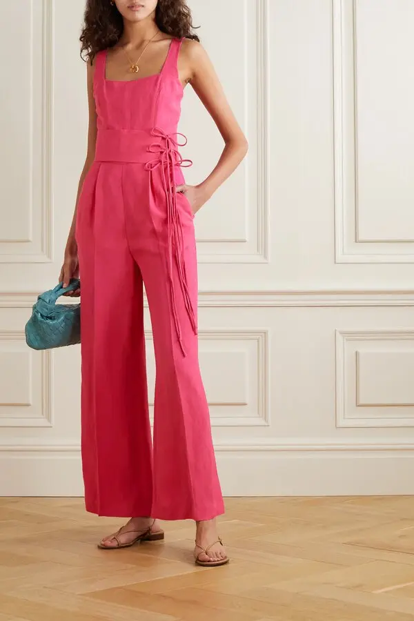 USISI SISTER Gloria Belted Woven Jumpsuit