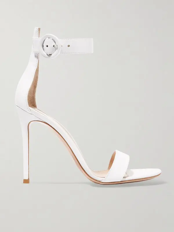 GIANVITO ROSSI Leather Portofino Sandals - White