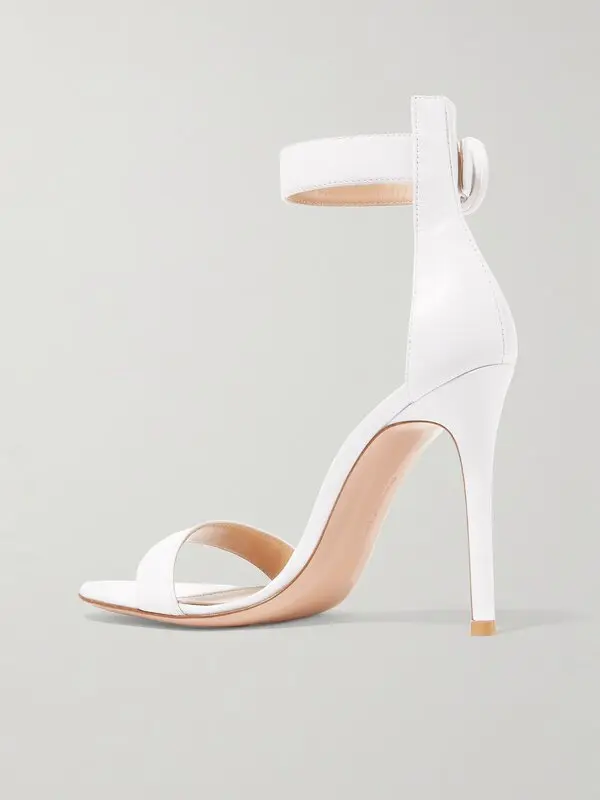 GIANVITO ROSSI Leather Portofino Sandals - White