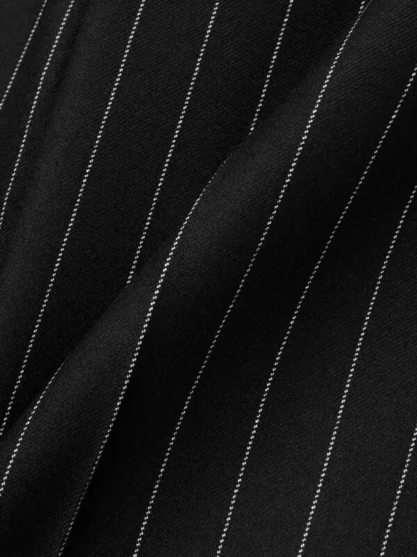 Dolce & Gabbana Striped Wool-blend Straight-leg Pants - Black