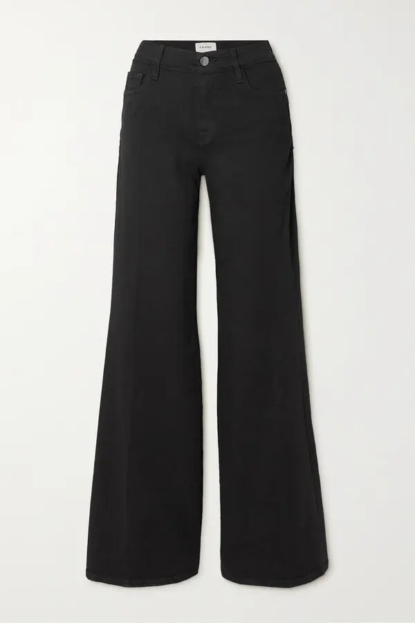 FRAME Le Palazzo High-rise Wide-leg Jeans - Black