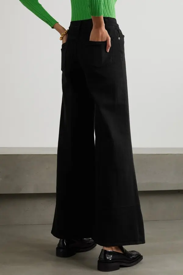 FRAME Le Palazzo High-rise Wide-leg Jeans - Black