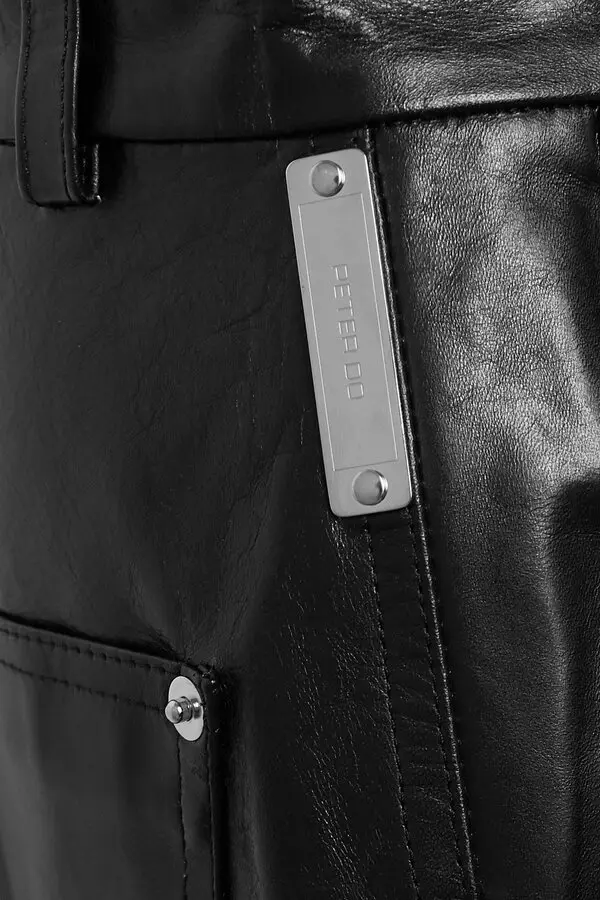Peter Do Fireman Cropped Paneled Leather And Twill Straight-Leg 