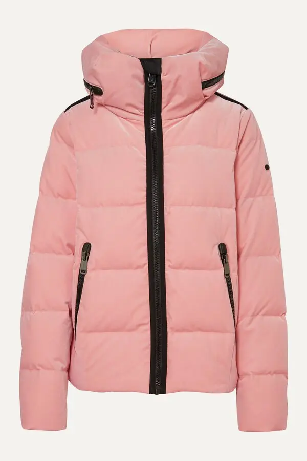 Goldbergh Emmelina Hooded Quilted Velvet Down Ski Jacket