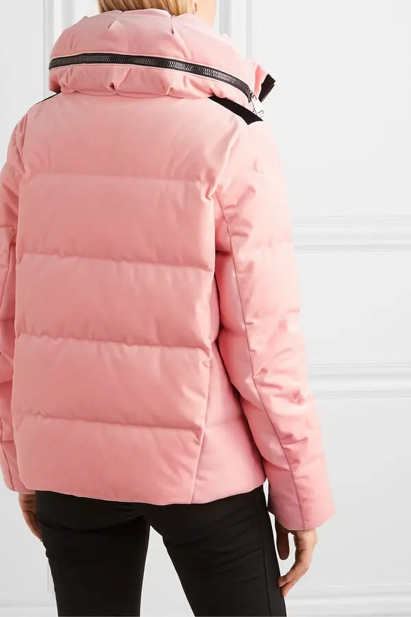 Goldbergh Emmelina Hooded Quilted Velvet Down Ski Jacket