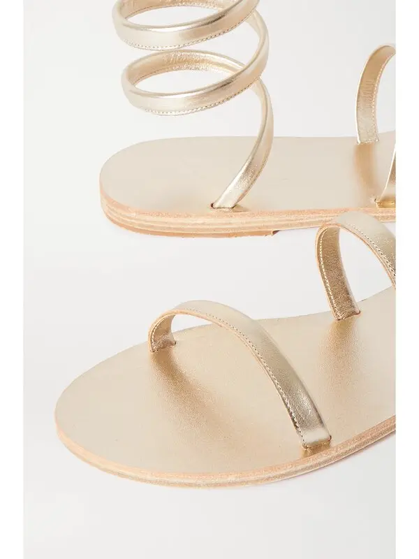 ANCIENT GREEK SANDALS Ofis Metallic Leather Sandals - Gold