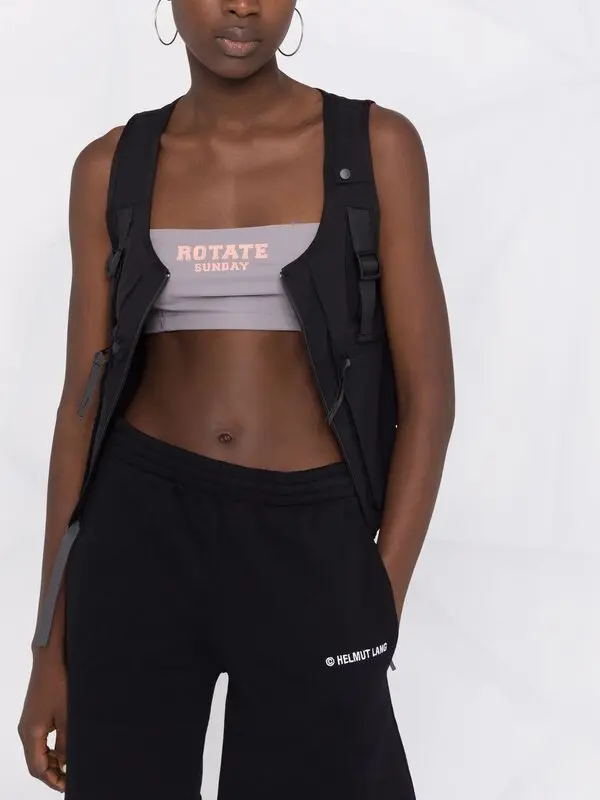 ROTATE BY BIRGER CHRISTENSEN Logo-print Bra Top