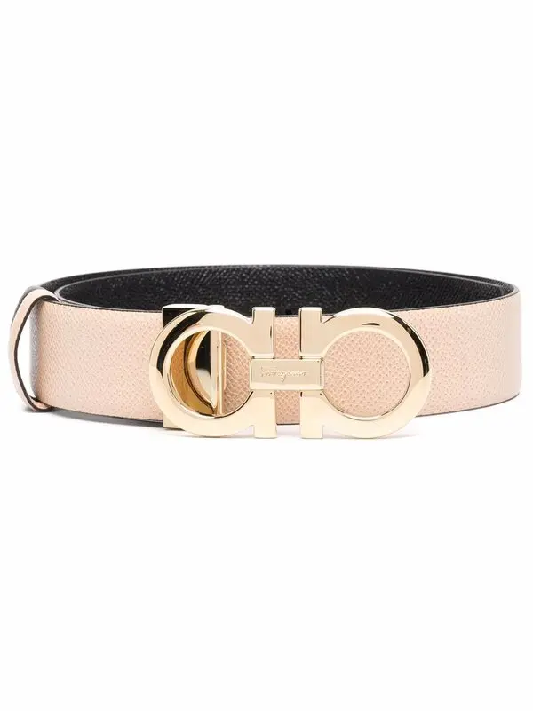 FERRAGAMO Reversible Gancini Belt - Neutrals