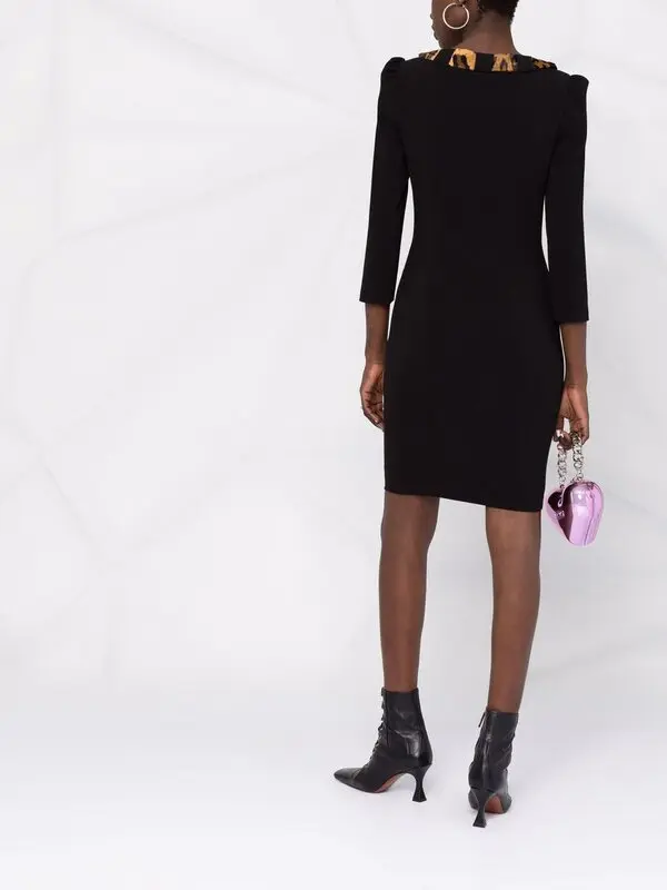 Moschino Leopard-trim Bow Detail Dress