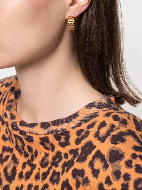 Moschino Lettering Hoop Earrings