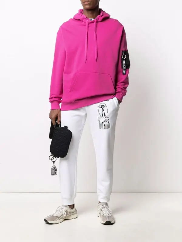 Moschino Cotton Hoodie With Zip Pocket