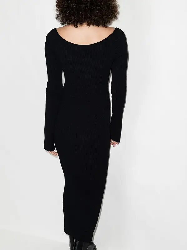 Khaite Beth Ribbed-Knit Maxi Dress In Black - 61% Off | Editorialist