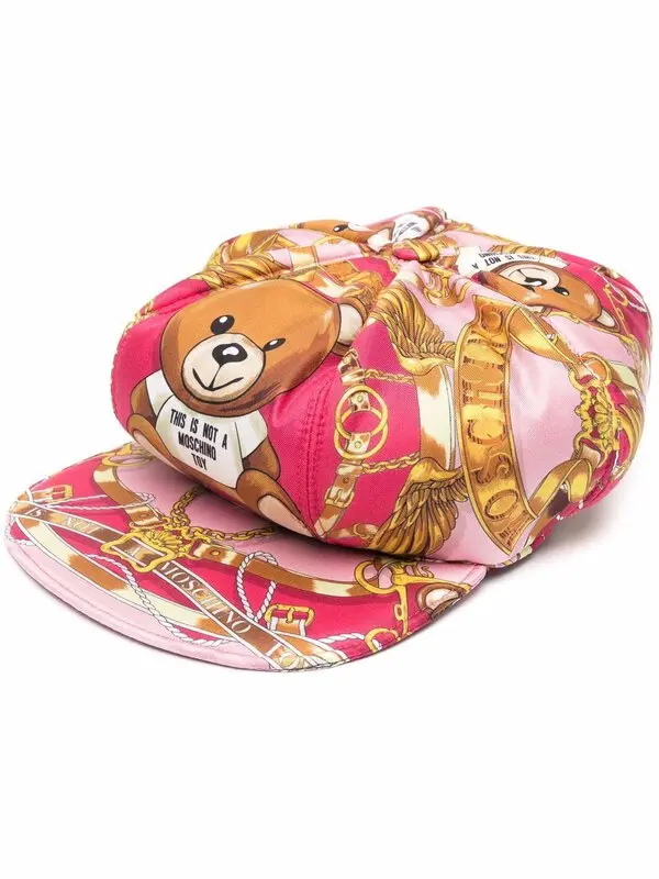Moschino Baroque-print Teddy Cap - Pink