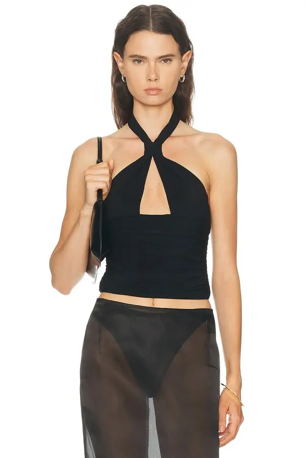 MIMCHIK Piper Knotted Halter Top