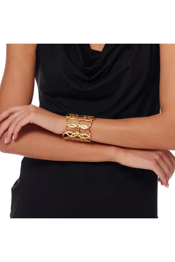 KENNETH JAY LANE Open Circles Cuff Bracelet - Gold