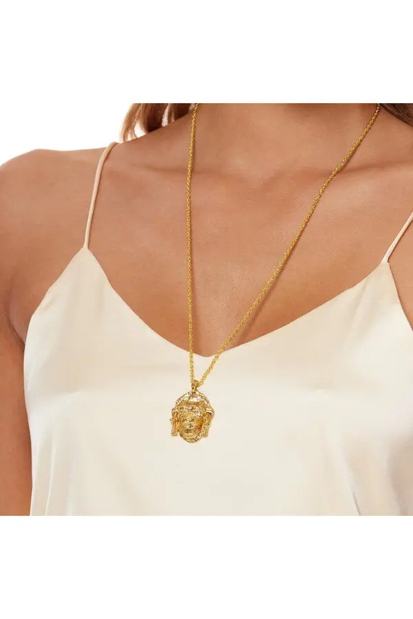 KENNETH JAY LANE Tone Lion Head Pendant Necklace - Gold