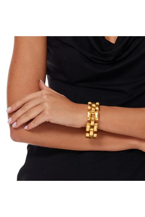 KENNETH JAY LANE Tone Hammered Bar Bracelet - Gold