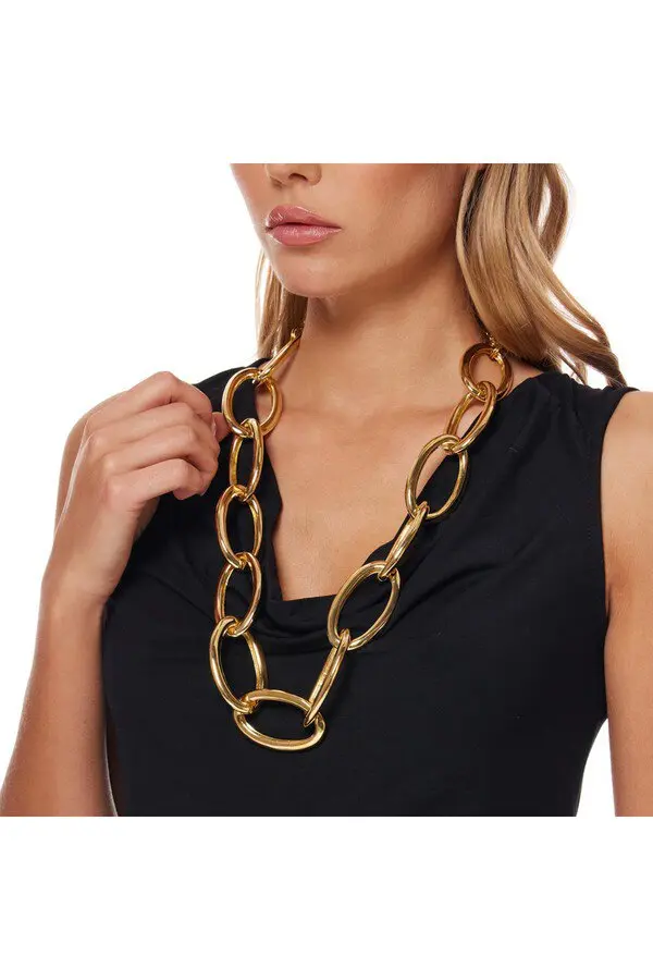 KENNETH JAY LANE Adjustable Polished Chain Necklace - Gold