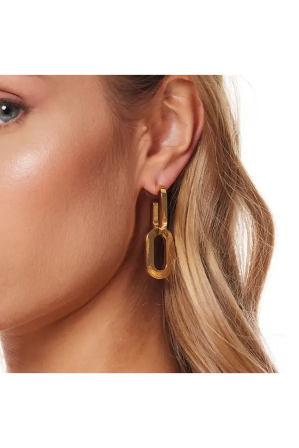 KENNETH JAY LANE Tone Link Drop Earrings - Gold