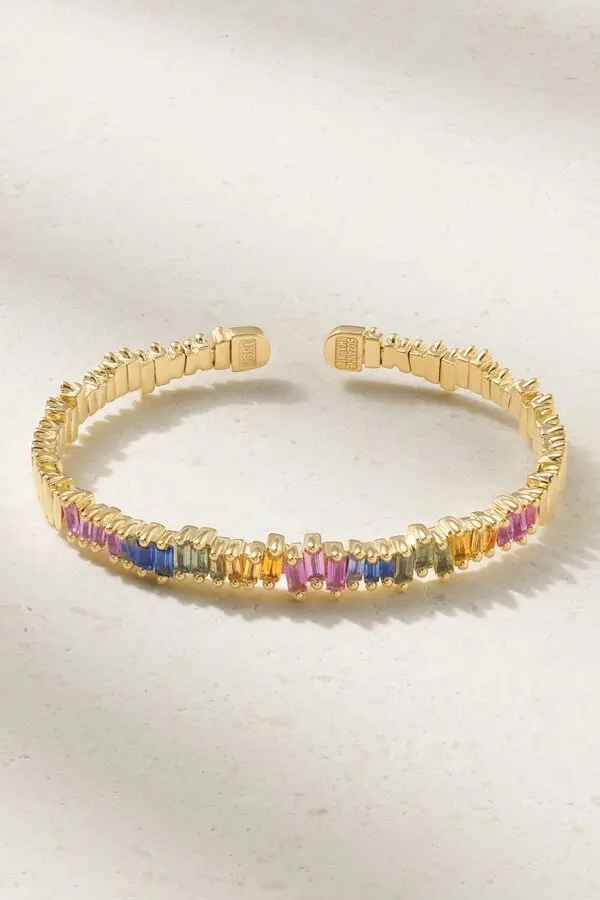 SUZANNE KALAN 18-karat Sapphire Cuff - Gold