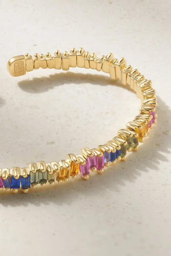 SUZANNE KALAN 18-karat Sapphire Cuff - Gold