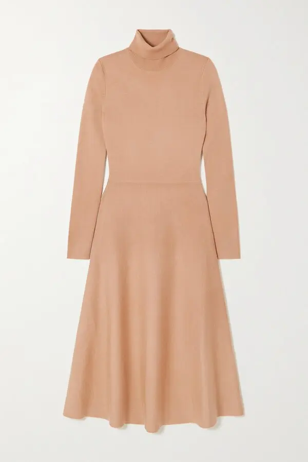 Gabriela Hearst Betti Wool, Cashmere And Silk-blend Turtleneck Midi Dress