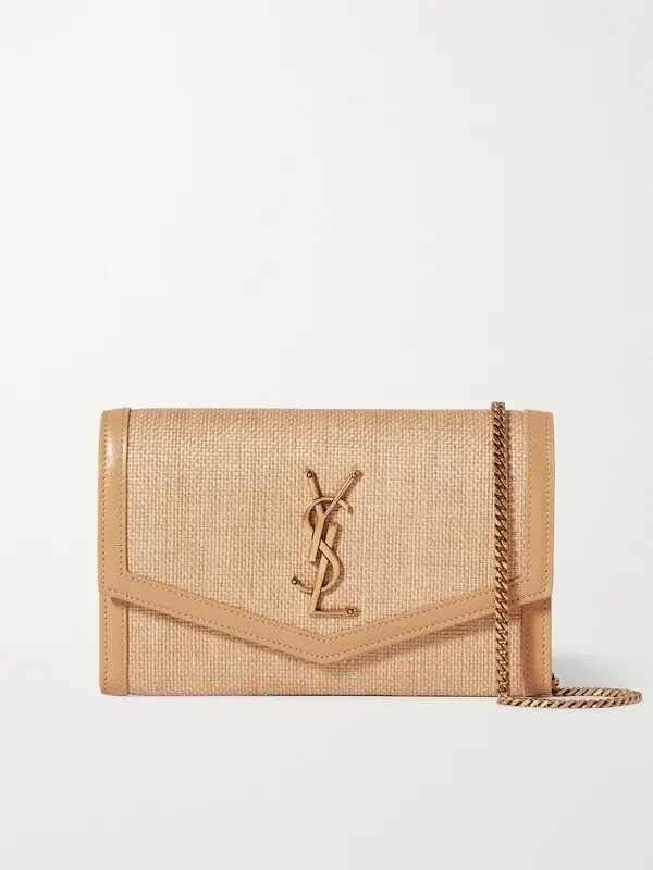 Saint Laurent Uptown Micro Raffia Shoulder Bag - Neutrals