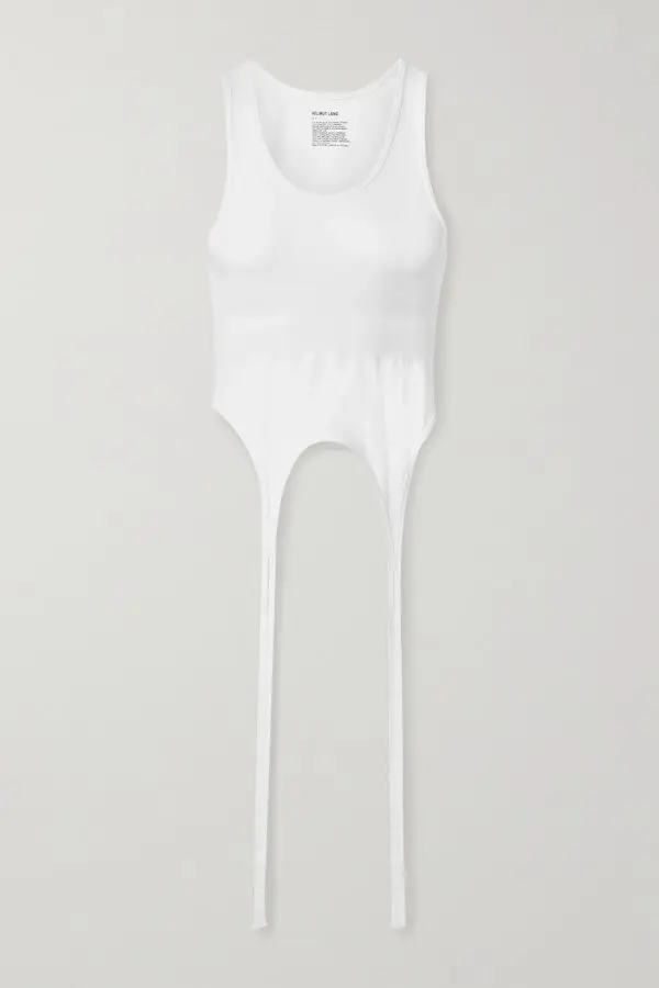 Helmut Lang Layered Cropped Stretch-jersey Top