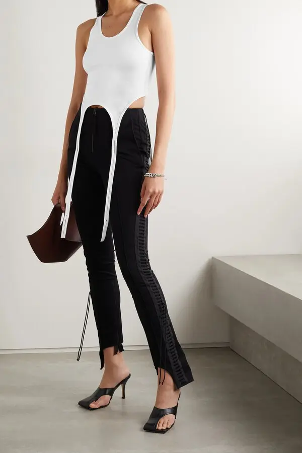 Helmut Lang Layered Cropped Stretch-jersey Top