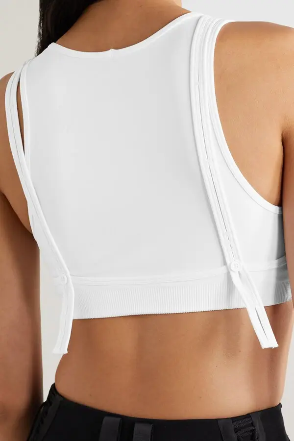 Helmut Lang Layered Cropped Stretch-jersey Top