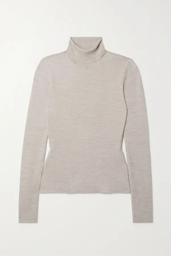 Gabriela Hearst May Wool, Cashmere And Silk-blend Turtleneck Sweater - Neutrals