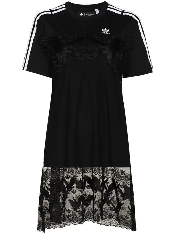 navy velvet and lace dress Navy Deluxe Velvet Dress With Lace 4 main image 1