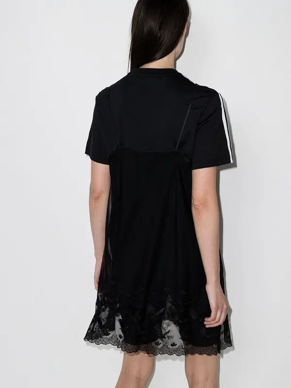 Adidas X Dry Clean Only Lace-Overlay T-Shirt Dress - Black | Editorialist