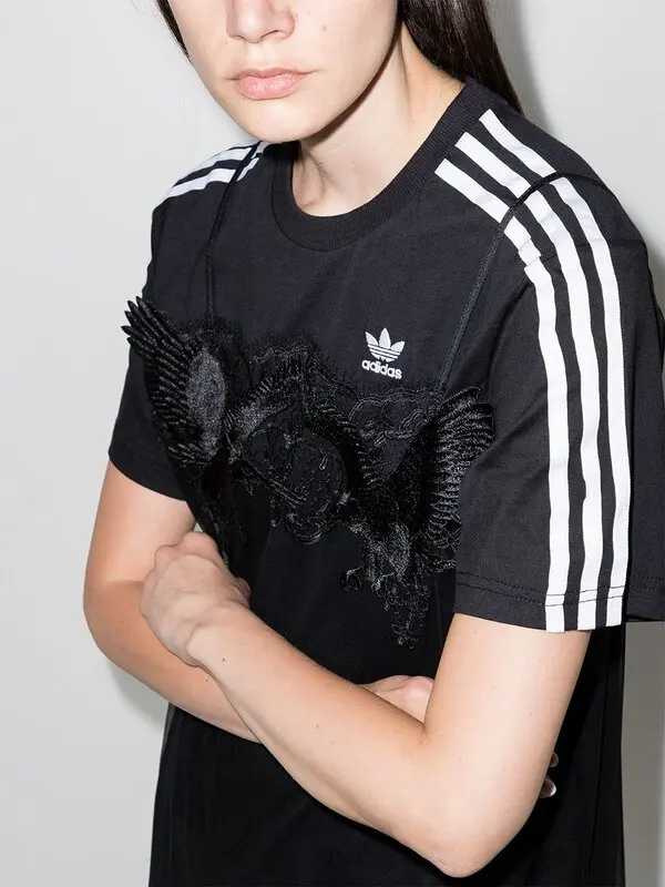 Adidas X Dry Clean Only Lace-Overlay T-Shirt Dress - Black | Editorialist