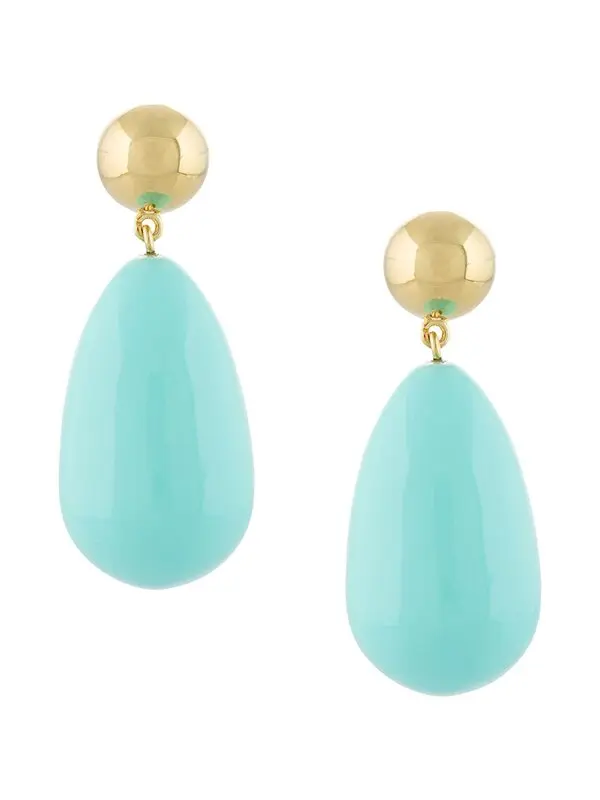 ESHVI Oval Drop Earrings - Blue