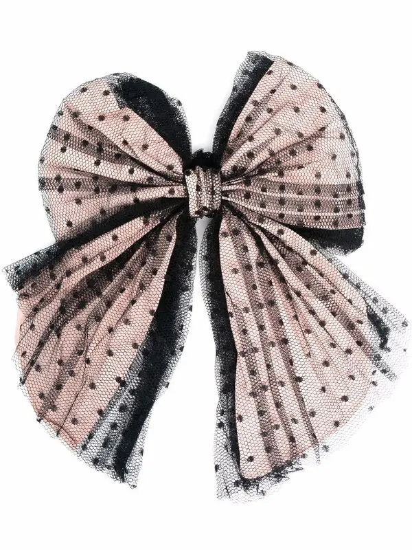 Red Valentino Tulle Bow Hair Band - Black